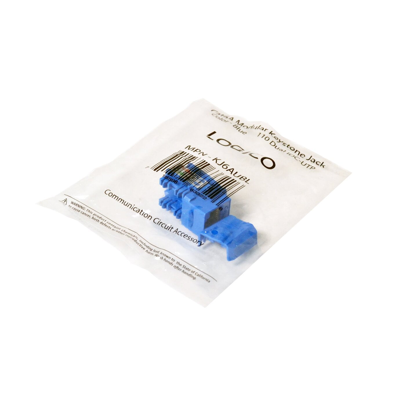 Modular Cat6a UTP Keystone Punch Down Type Blue