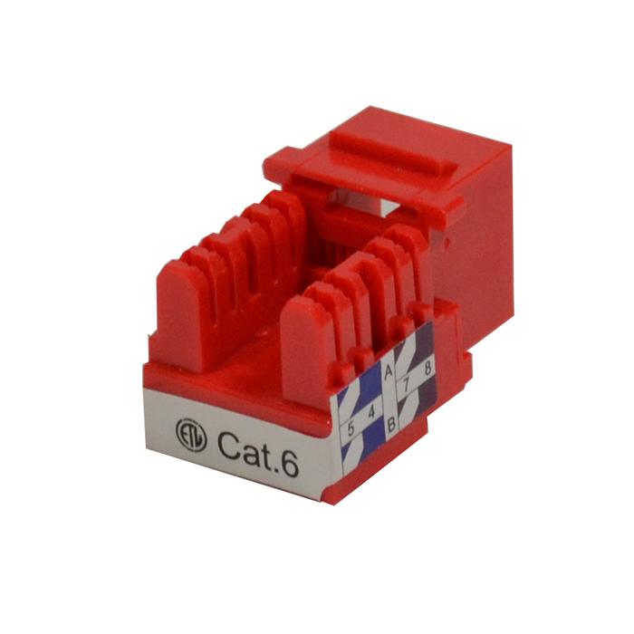 Modular Cat6 Keystone Punch Down Type Red