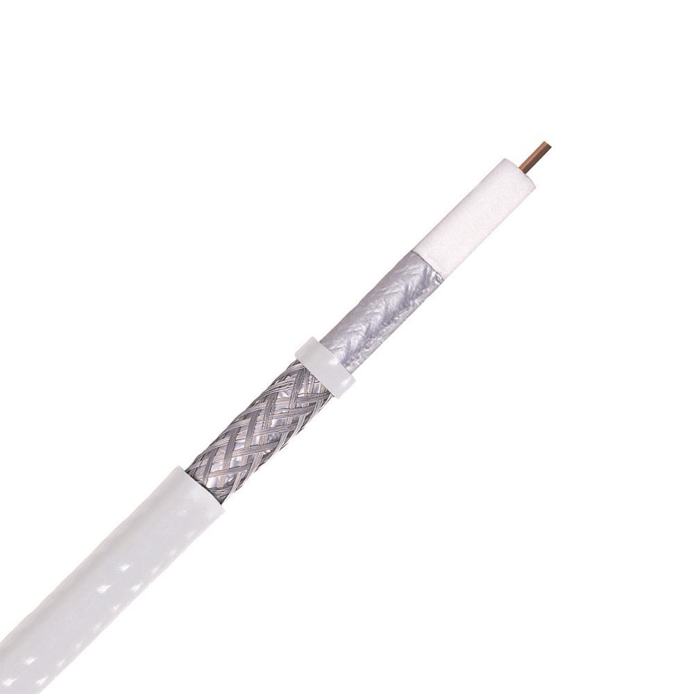 RG6 Cable 60% Dual Shield CCS ETL 18AWG 1000Ft White