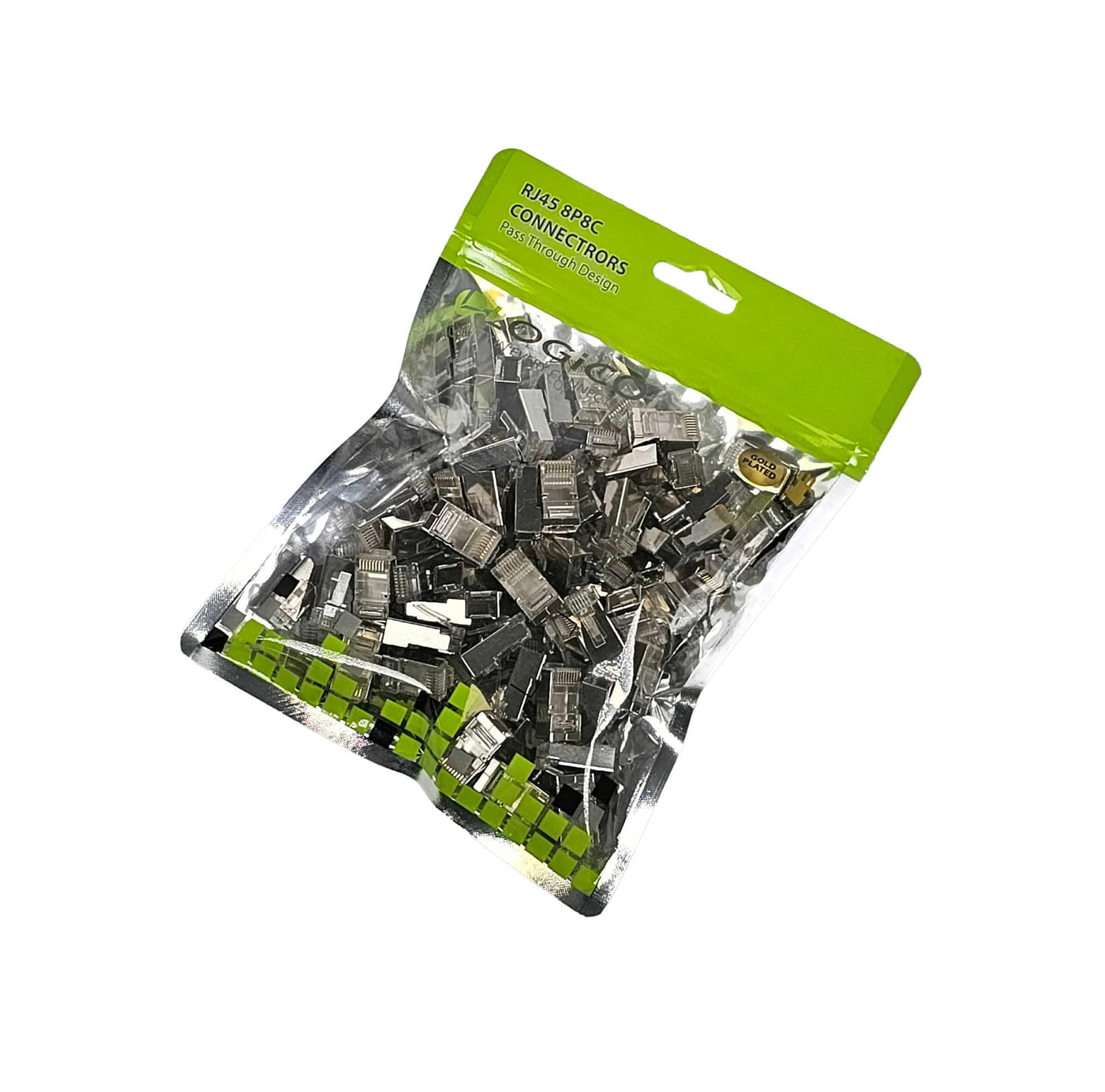 CAT6/CAT6A RJ45 8P8C Pass Through Modular Plug shielded connector, 100pcs